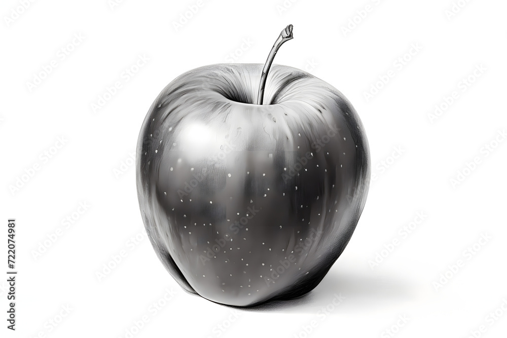 Pencil drawing of an apple, hand drawn apple, apple made by hand ...