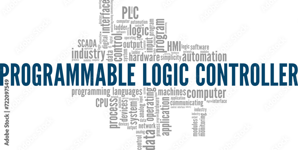 Programmable Logic Controller Plc Word Cloud Conceptual Design Isolated On White Background