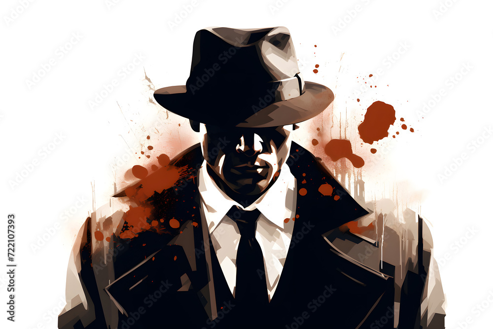 Mafia Gangster, mafia boss, illustration of a mafia man, gangster ...