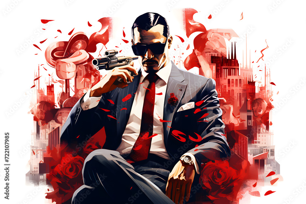 Mafia Gangster, mafia boss, illustration of a mafia man, gangster ...