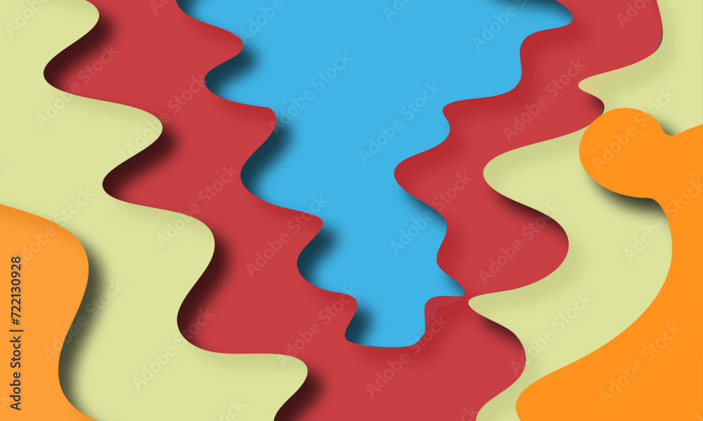 Abstract paper cut shape background with pastel colors. Multi layers ...