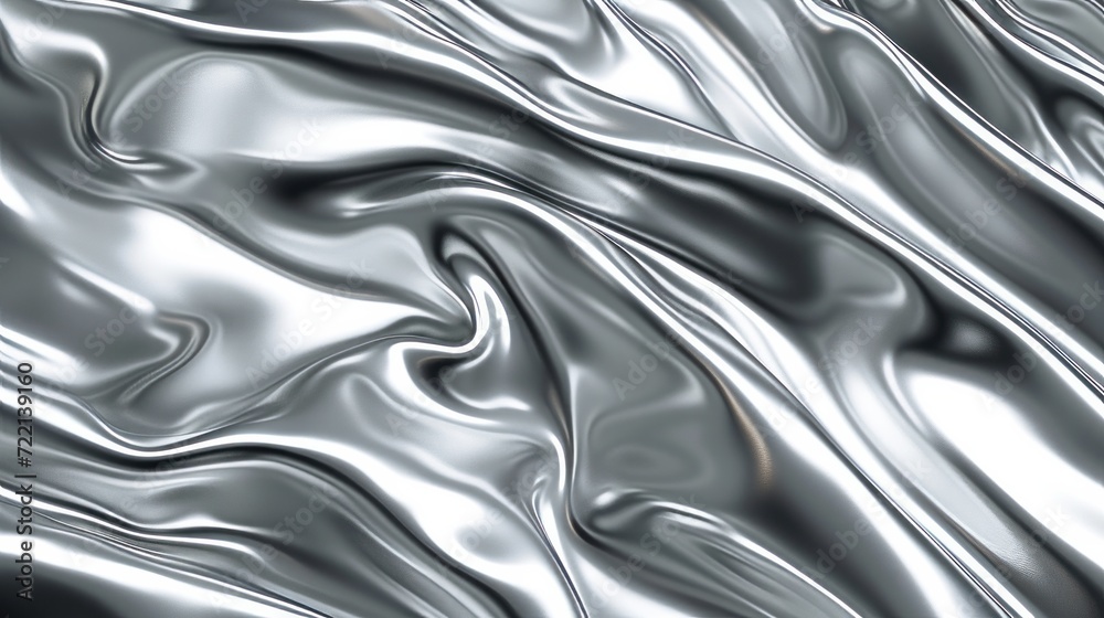 Silver 3d abstract graphics background animation, silk moving waves on ...