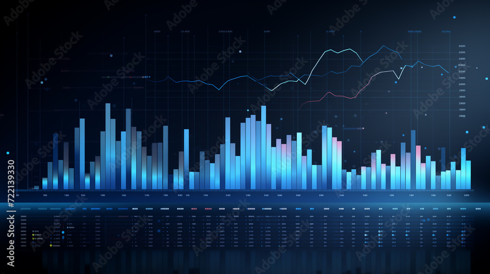 sound wave background, Financial neon rising graph and chart with lines ...