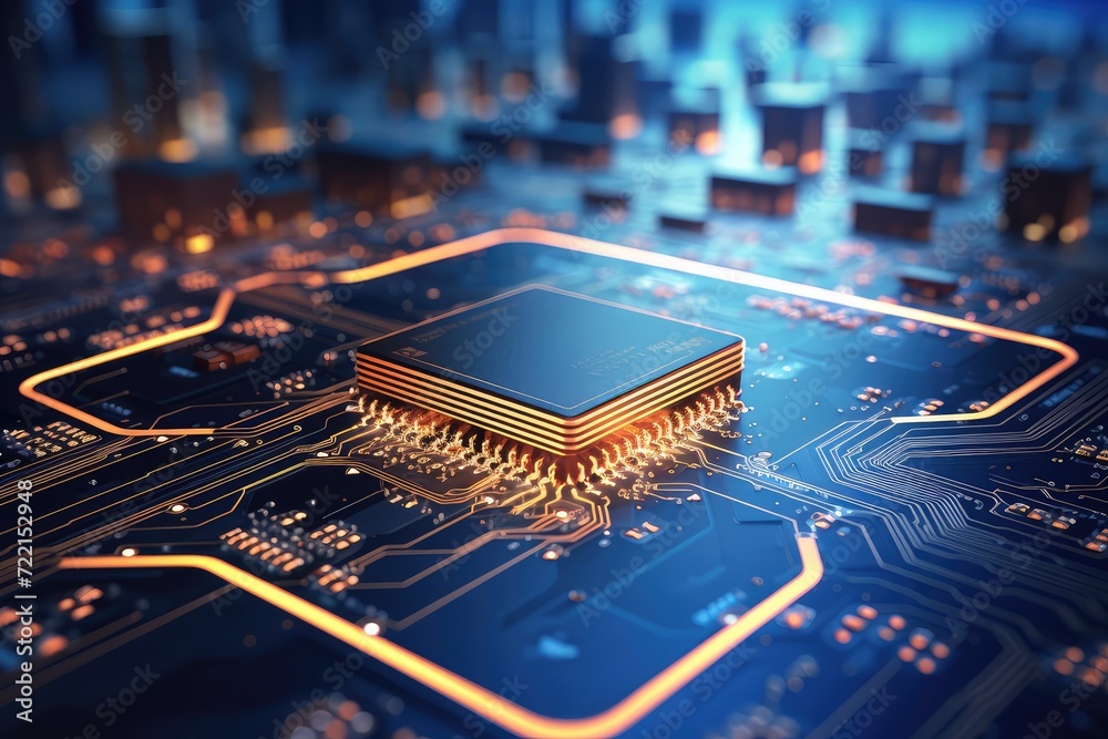 AI on Micro Chip - An AI-Generated Image of a Micro Chip Surrounded by ...