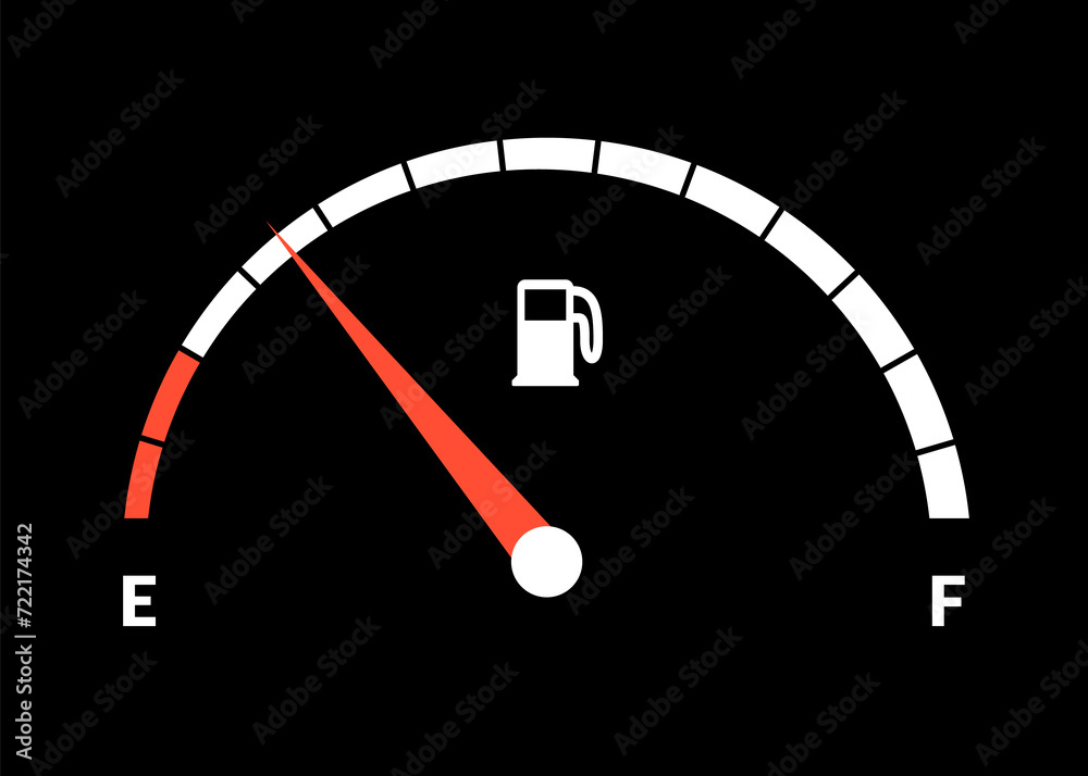 Fuel indicator meter or fuel gauge for petrol, gasoline, diesel level ...