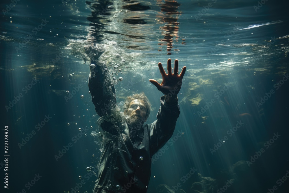 A determined athlete delves into the unknown depths of the ocean ...