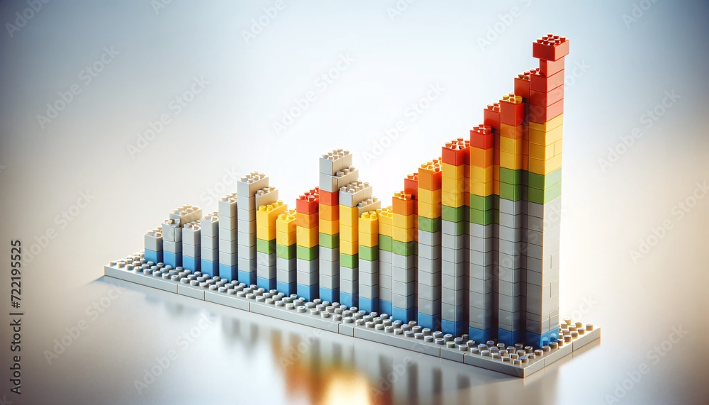 Histogramme de courbe de croissance en briques de légo. . image idéale ...