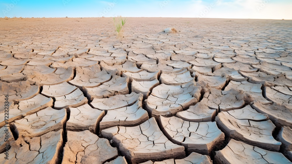 Climate change and drought land. Water crisis. Arid climate. Crack soil ...