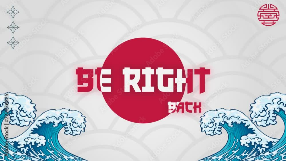 Vidéo Stock Stream Overlay Japanese BRB, Pause. Animated video loop ...