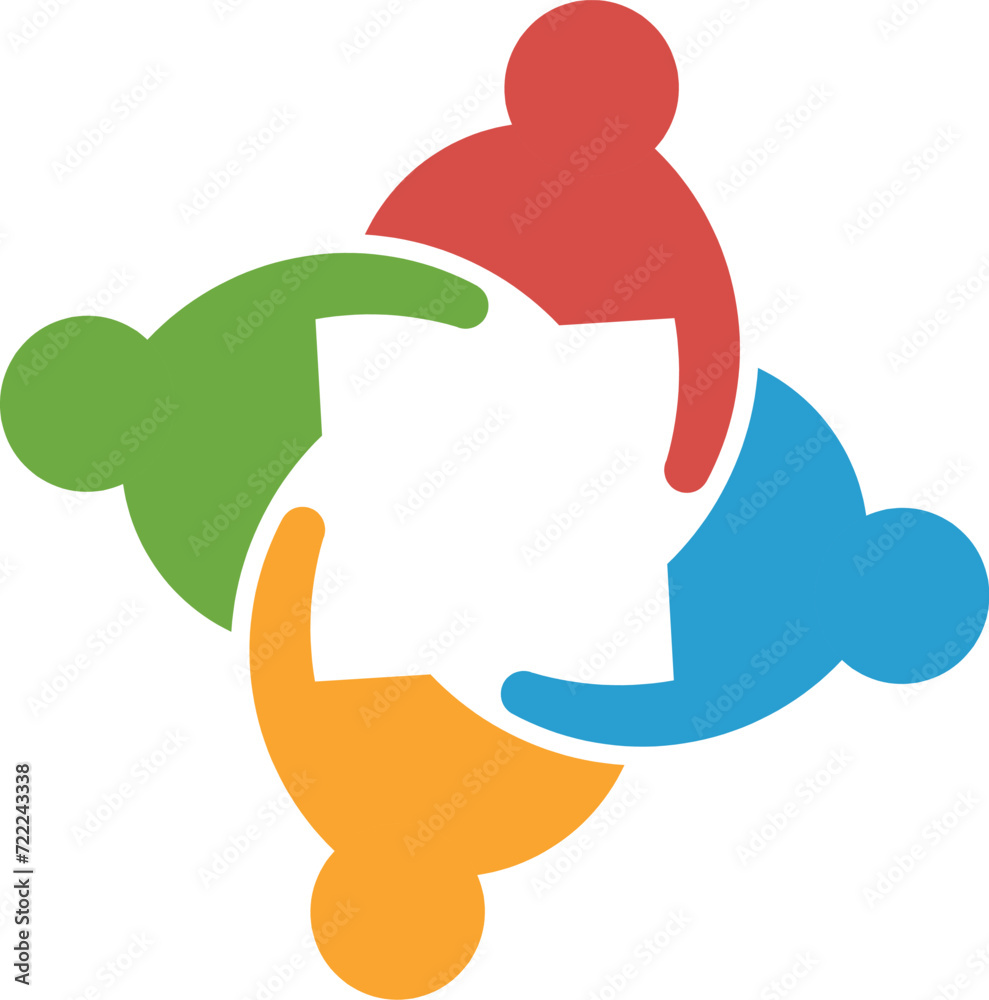Unity in Diversity Logo - Four Colorful Interlocking People in a Circle ...