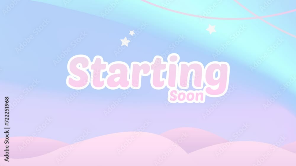 Stream Overlay Pastel Starting Soon. Vibrant animated video loop ...