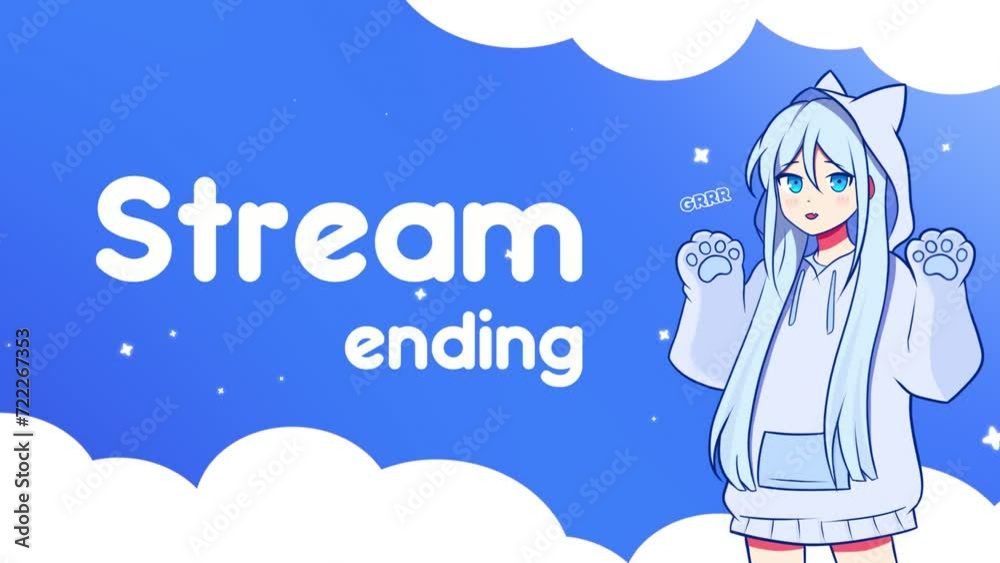 Vidéo Stock Cute Stream Overlay. Cute Clouds Stream Ending. Animated ...