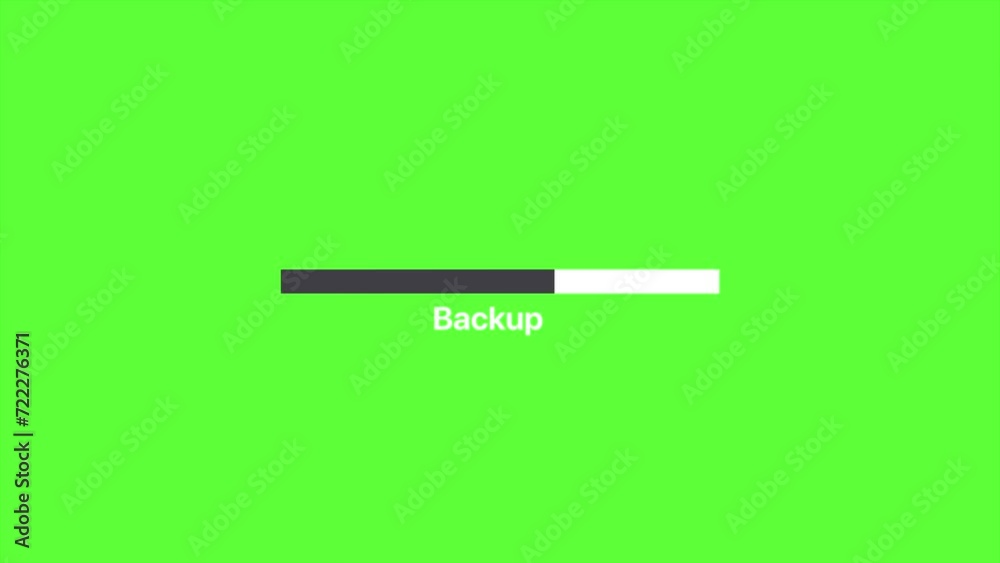 4K motion graphics animation of backup loading data process on chroma ...
