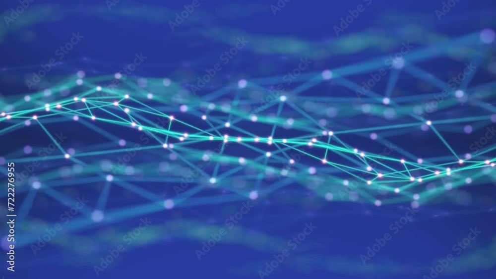 Technology lines form hologram blocks and grids of ai construction ...