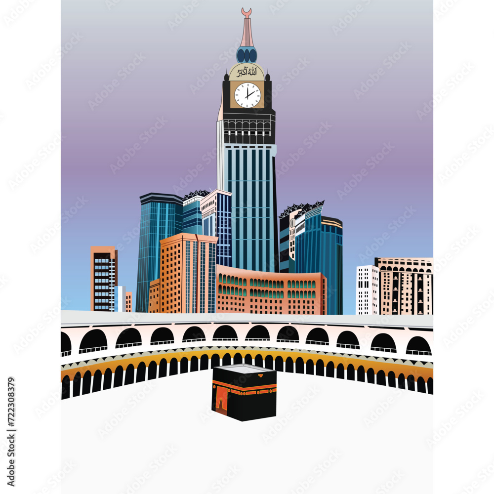 Kaaba in Masjid Al Haram in Mecca Saudi Arabia Stock Vector | Adobe Stock