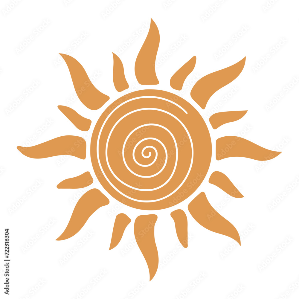 Boho Sun Svg Sunshine Cut File Sunburst Clipart Boho Sun Vector