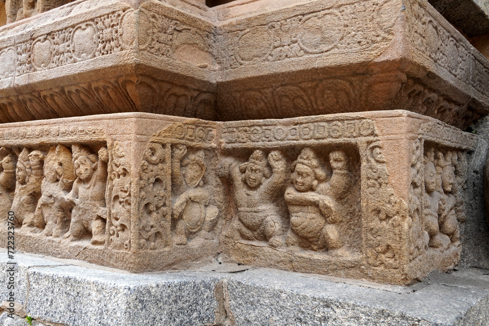 Carving of Dwarf-like Yakshas in Temple. Sandstone relief carving of ...