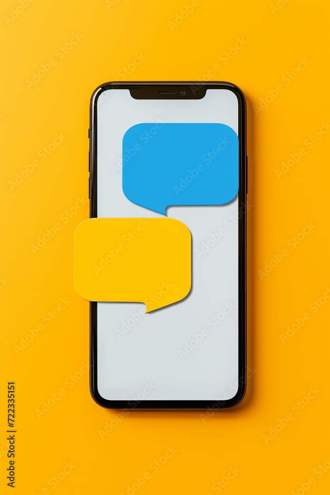 Blank / Empty messaging screen on a phone, Two text messages bubbles ...