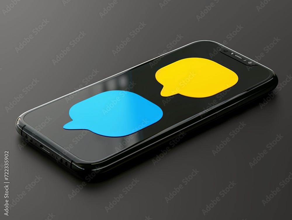 Blank / Empty messaging screen on a phone, Two text messages bubbles ...