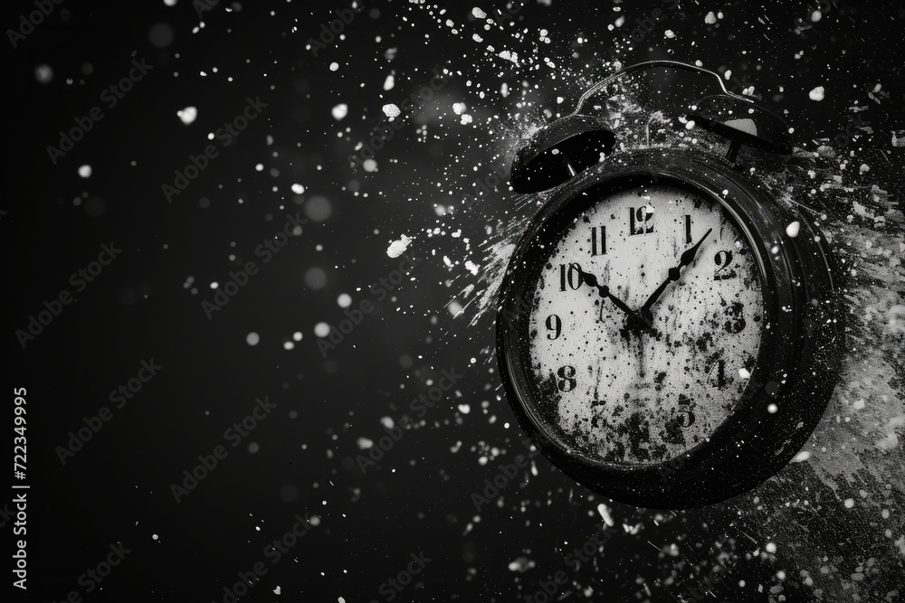 The concept of "Time is running out" is depicted through an image of a ...