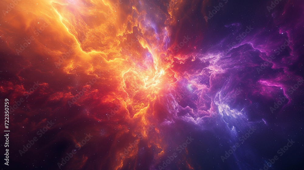 An abstract representation of a magical star nebula, luminescent and ...