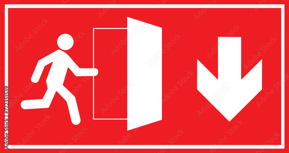 Emergency fire exit sign, Emergency sign, Emergency exit, Emergency ...