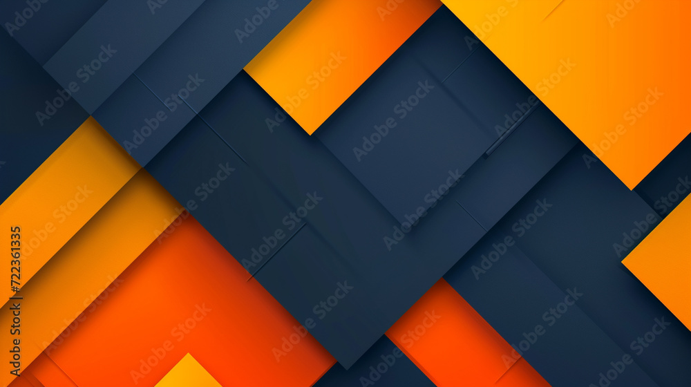 Prussian blue, orange, and mustard geometric background vector ...