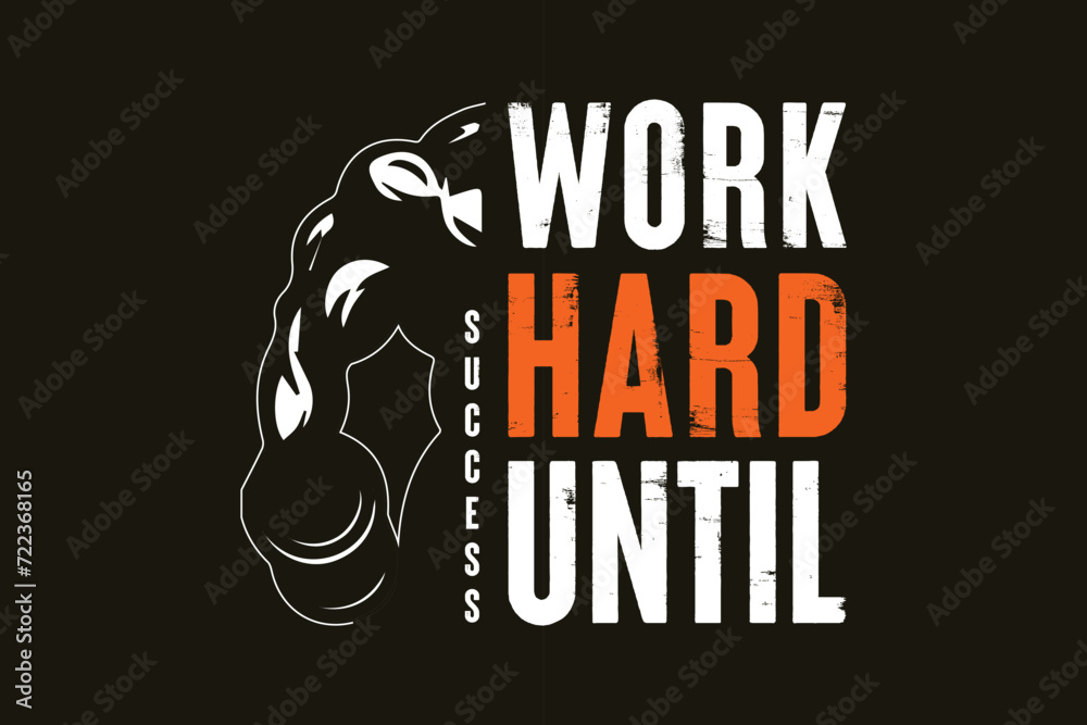 Photo & Art Print work hard until success motivational typography gym ...