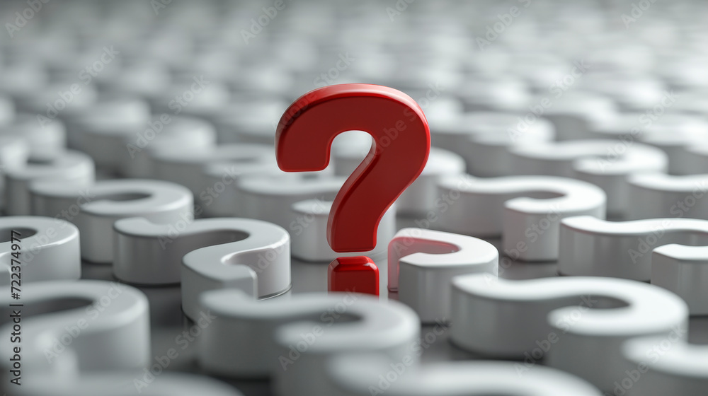 Red Question Mark Over White Question Marks.why ? Stock Illustration ...