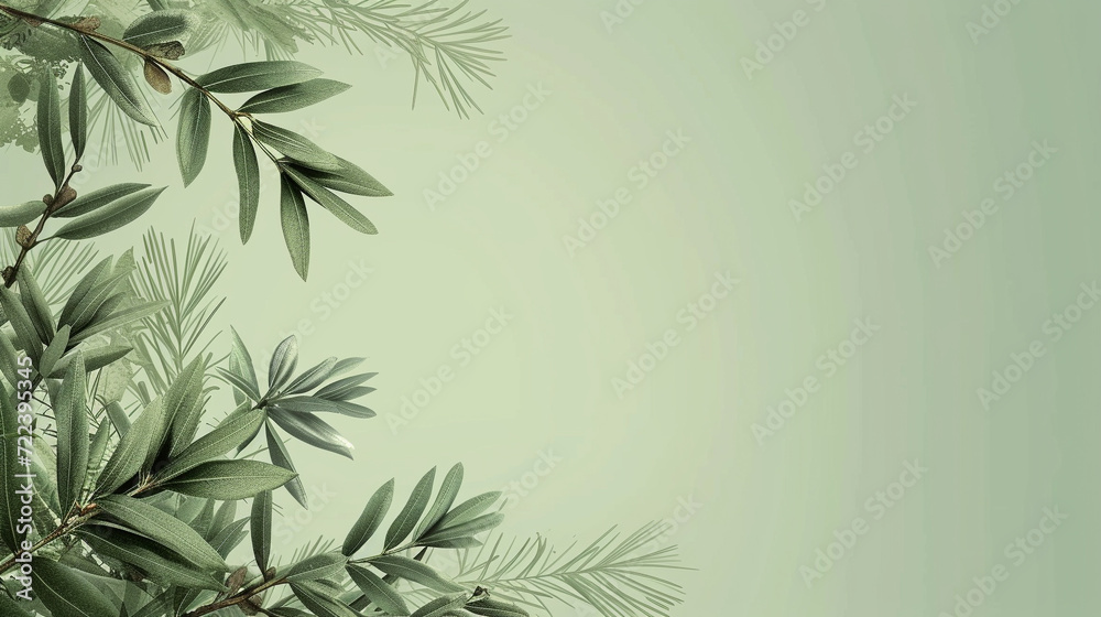 Sage and pine green colors vintage background vector presentation ...