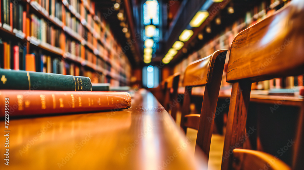 Library with Educational Books, Literature for Studying, Bookshelf and ...