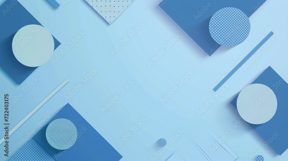 Light blue and cobalt retro square shape background vector presentation ...