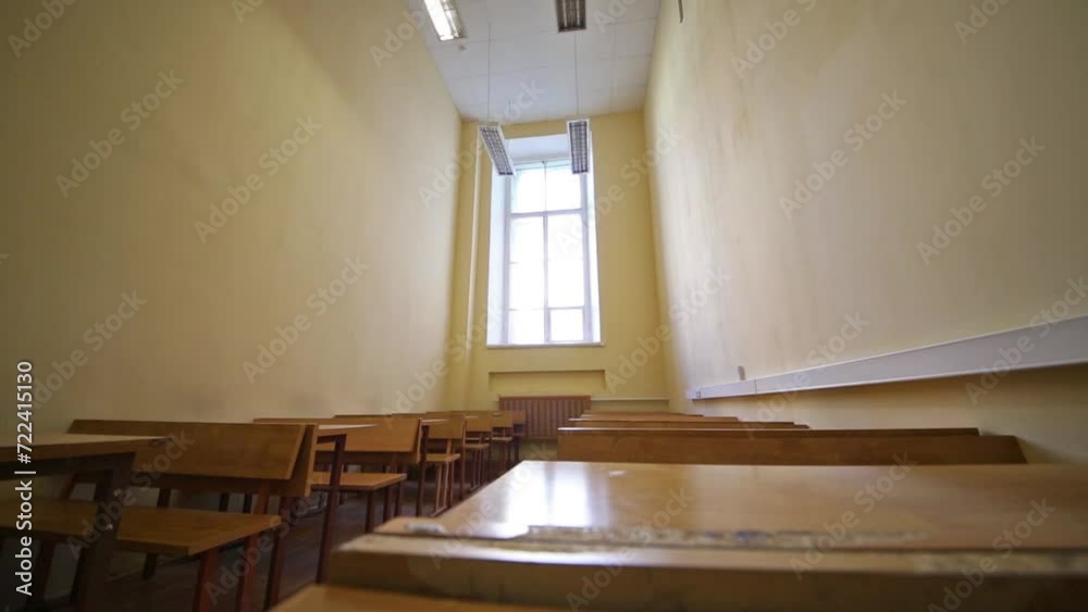 Switch-off and switch-on the light in a classroom with window. Stock ...