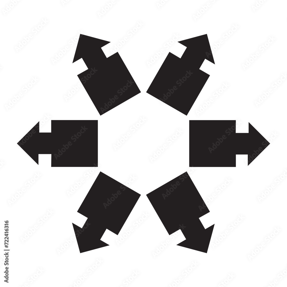 Three-way, two-way or one -way inward or outward pointing mini arrows ...