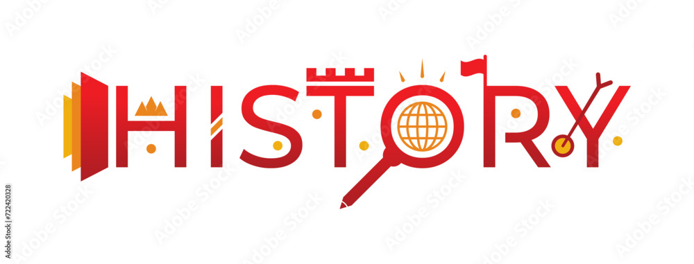 history word logo. vector history word and history symbols Stock Vector ...