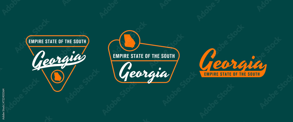 Georgia - Peach State. Georgia state logo, label, poster. Vintage ...