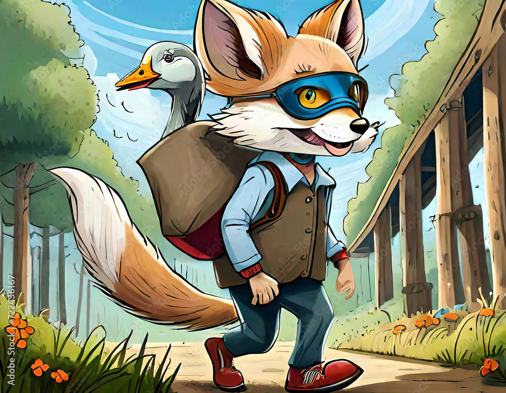 german nursery rhymes illustrated comic - Fox, you've stolen the farmer ...