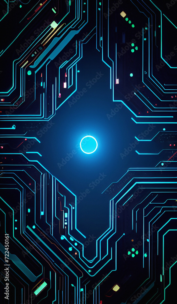 Circuit board. Futuristic background with copy space. Technology ...