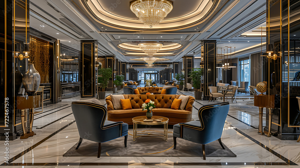Step into luxury at this exquisite hotel lobby with its elegant ...