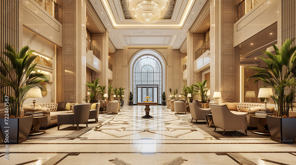 Step into luxury at this exquisite hotel lobby with its elegant ...