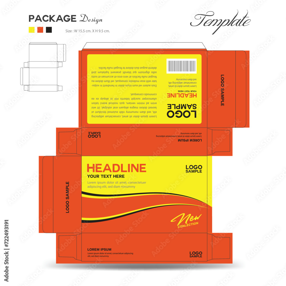 Supplements and Cosmetic box design, Package design template, box ...