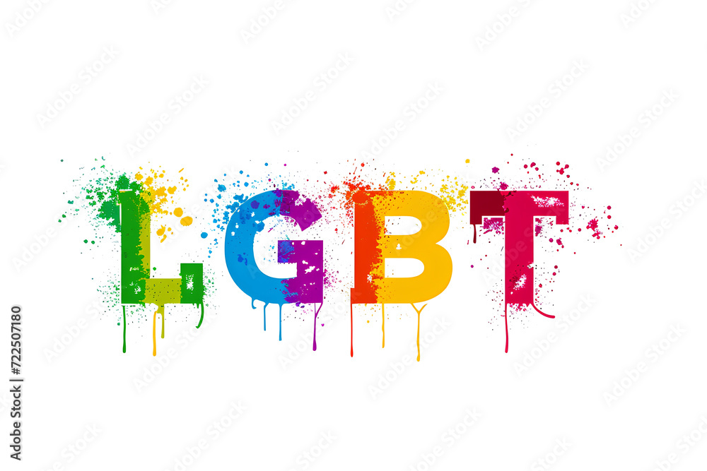 Vector illustration of an "LGBT" logo in rainbow LGBTQ flag colors ...