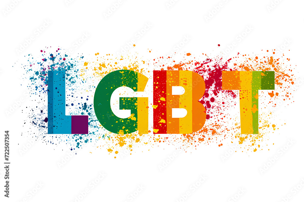 Vector illustration of an "LGBT" logo in rainbow LGBTQ flag colors ...