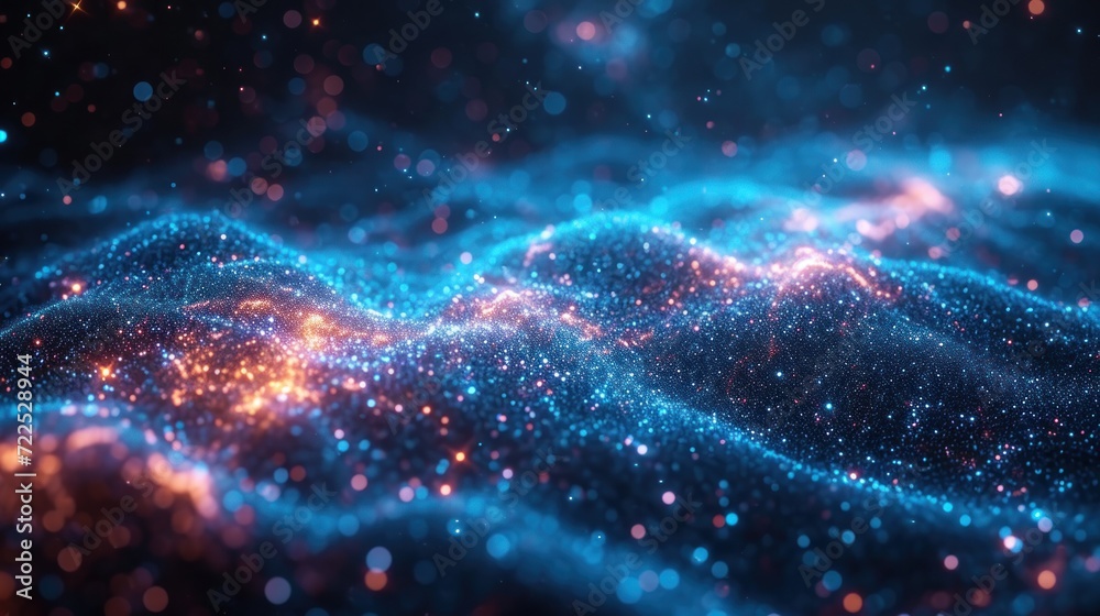 a computer generated image of a star cluster in the night sky, with a ...