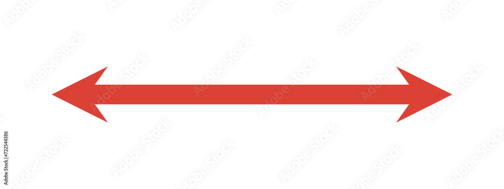 A simple red double-headed arrow – Minimalist straight arrow isolated ...