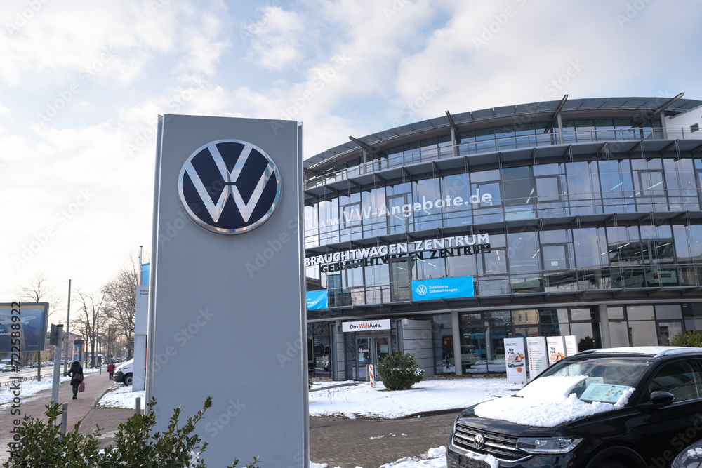 Volkswagen Group car dealership building, German automobile ...