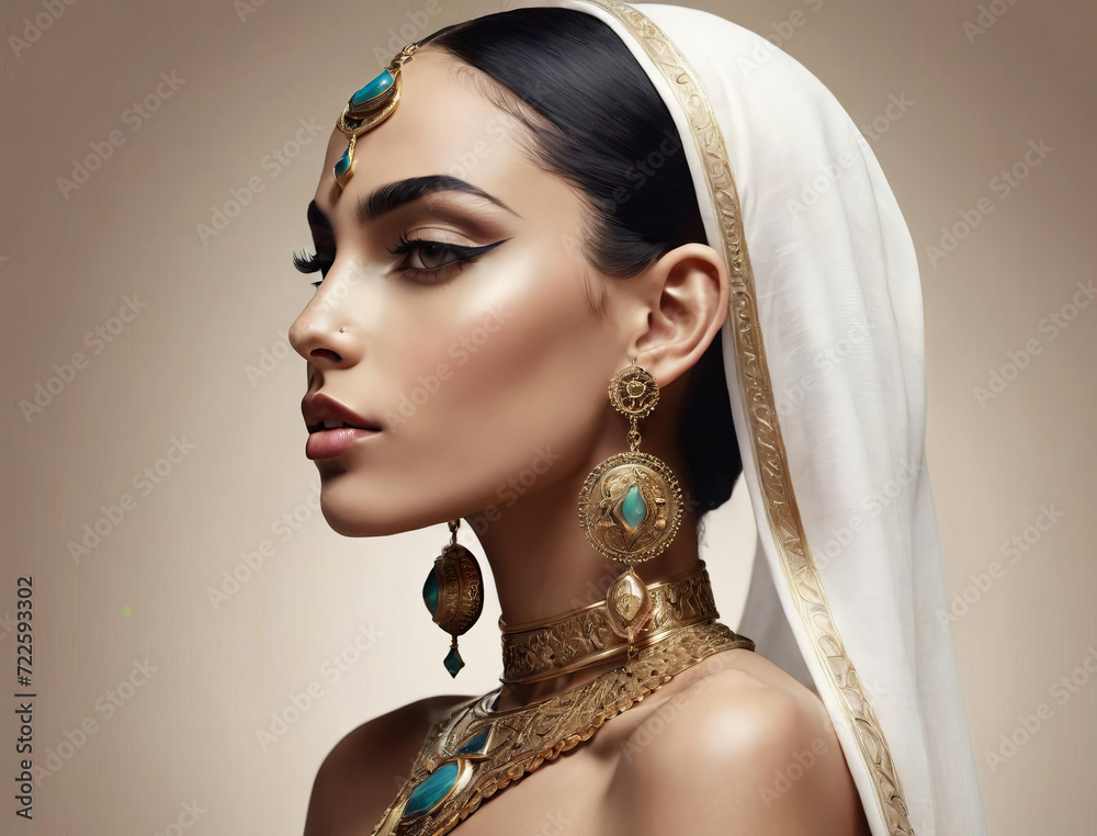 Ethereal Middle Eastern Fashion Icon - Profile of a Narrow-Hipped Light ...