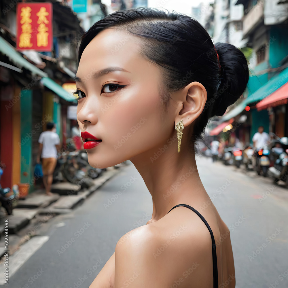 Urban Chic Beauty - Portrait of a Petite Southeast Asian Fashion Model ...