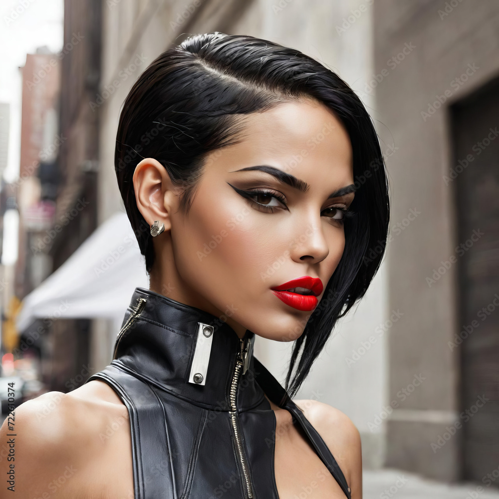 Urban Chic - Portrait of a Slim Fair-Skinned Hispanic or Latino ...