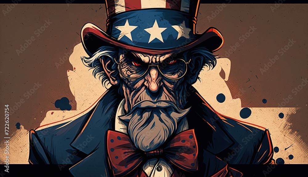 cartoon image of uncle sam Stock Illustration | Adobe Stock